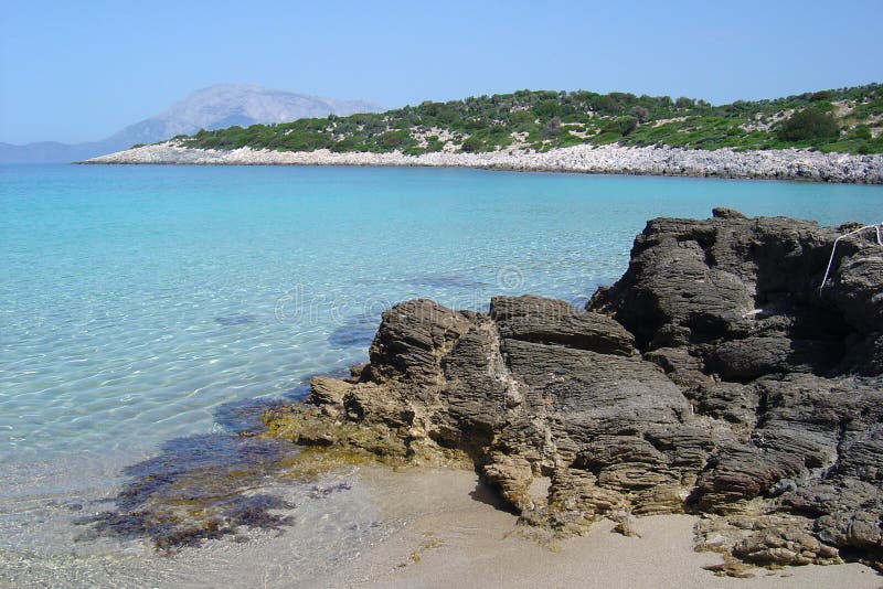 Beach Micro Seitani in Island Samos - Greece Stock Photo - Image of ...