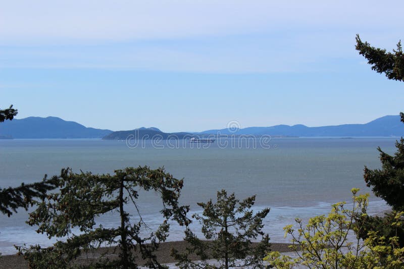 Panoramic View of Samish Bay, Washington Stock Image - Image of horizon ...