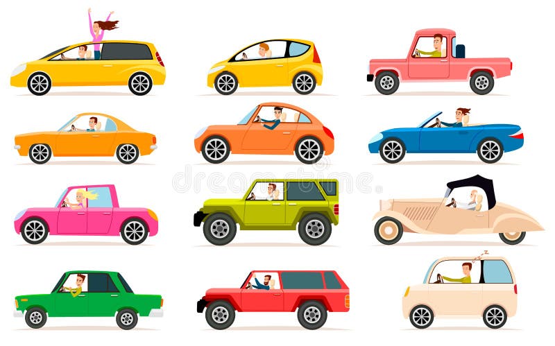 Samling Av Olika Typer Av Bilen Cabine Vektor Illustrationer ... Samling Av Olika Typer Av Bilen Cabine Vektor Illustrationer ...