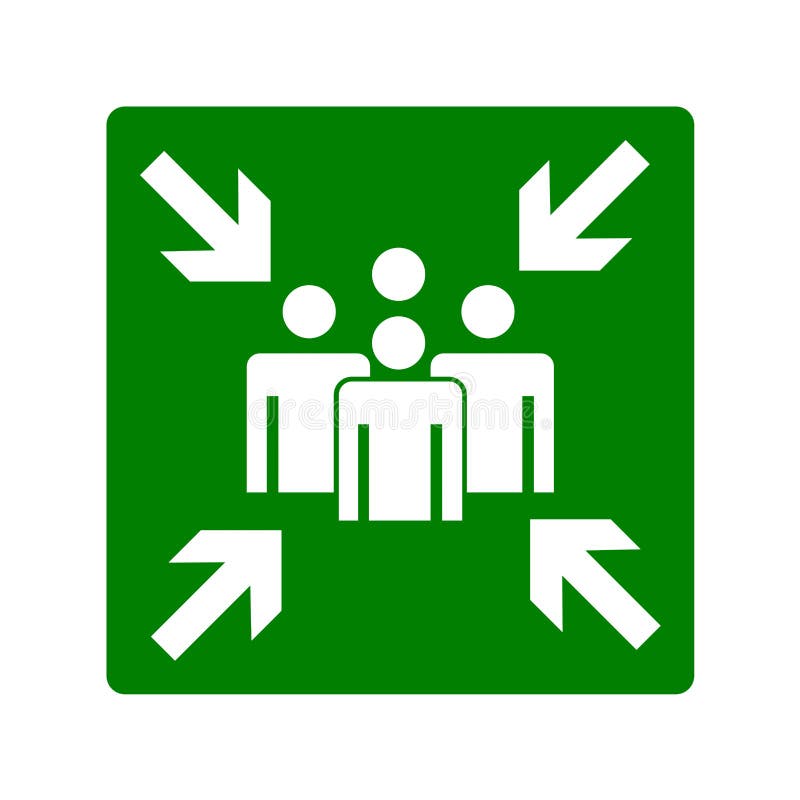 Sammelpunkt-Zeichen stock abbildung. Illustration von gruppe - 38740212