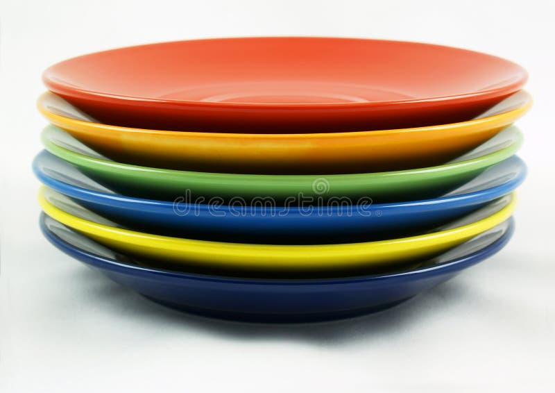 Bunte Teller stockbild. Bild von farbe, mittagessen, gefärbt - 12927895
