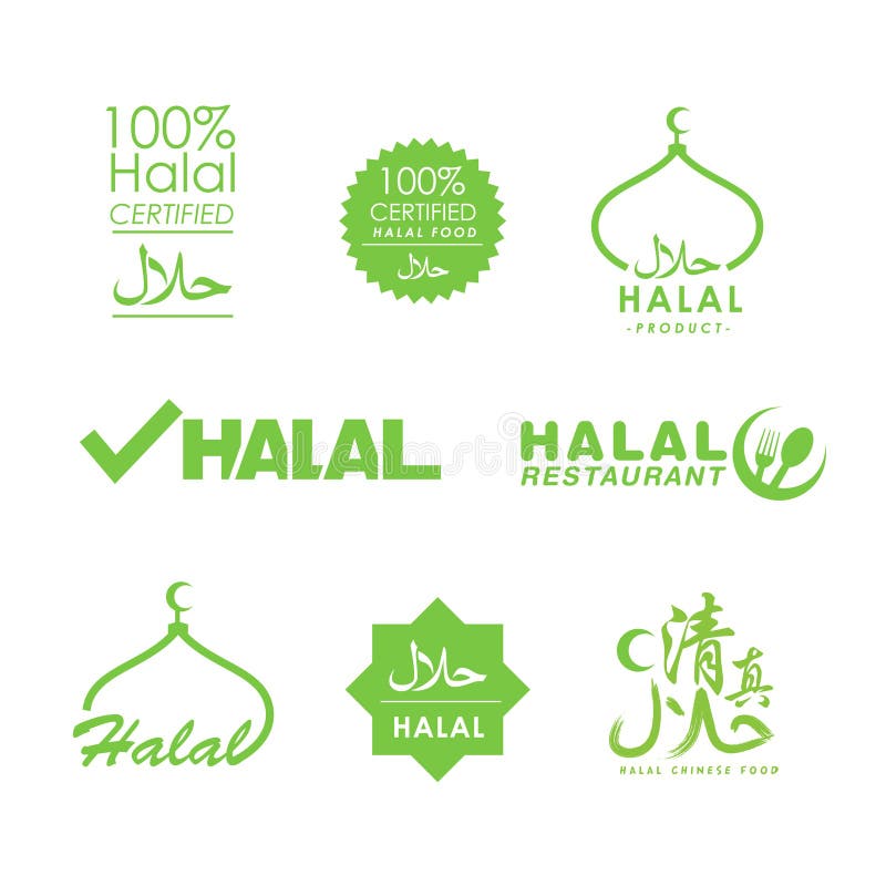 Sammlung Des Halal Logos Oder Des Symbols Vektor Abbildung ...