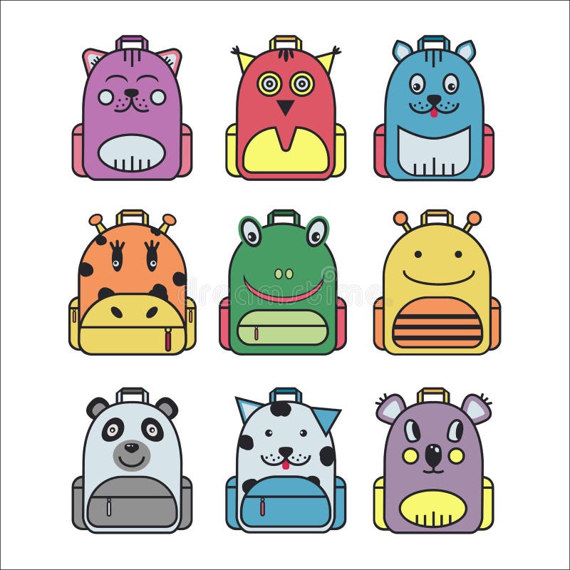 Kinderschulrucksack Stock Illustrationen, Vektoren, & Kliparts - 12,949 ...