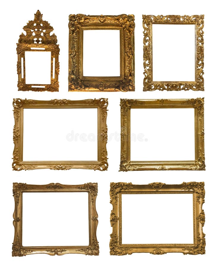Sammlung goldene Rahmen stockfoto. Bild von holz, hölzern - 84065552