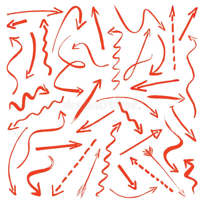 Sammlung rote Pfeile stock abbildung. Illustration von rund - 57044944