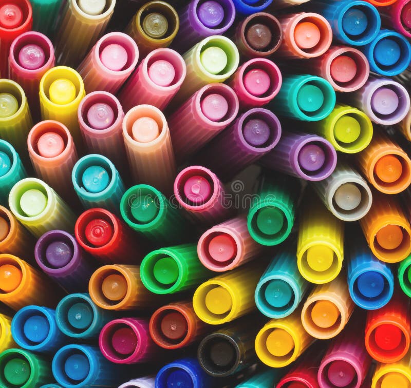 Sammlung Verschiedene Filzstifte Stockbild - Bild von lack, gefärbt ...