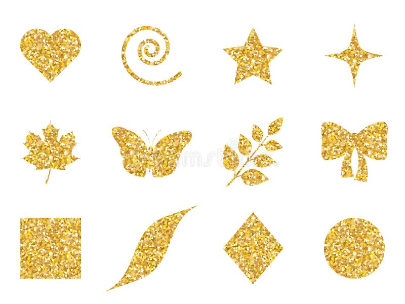 Sammlung Von 12 Elementen Mit Funkeln Vektor Abbildung - Illustration ...