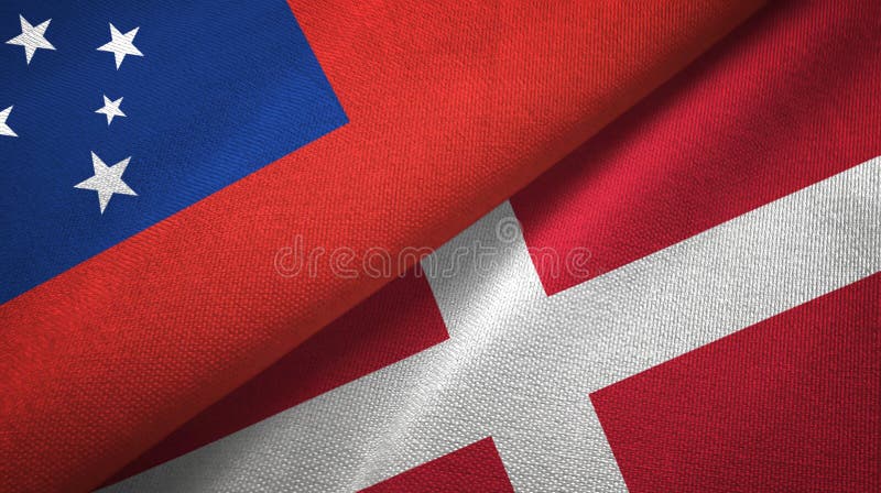 Samoa and Denmark Two Flags Textile Cloth, Fabric Texture Stock ...