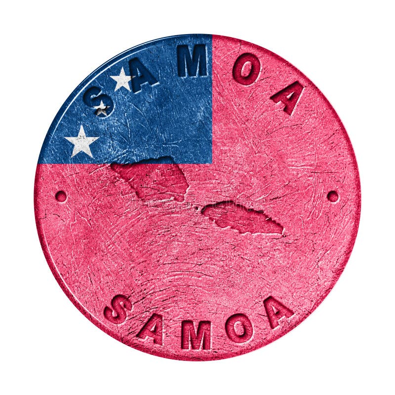 Samoa Flag Button with Map stock illustration. Illustration of pacific ...