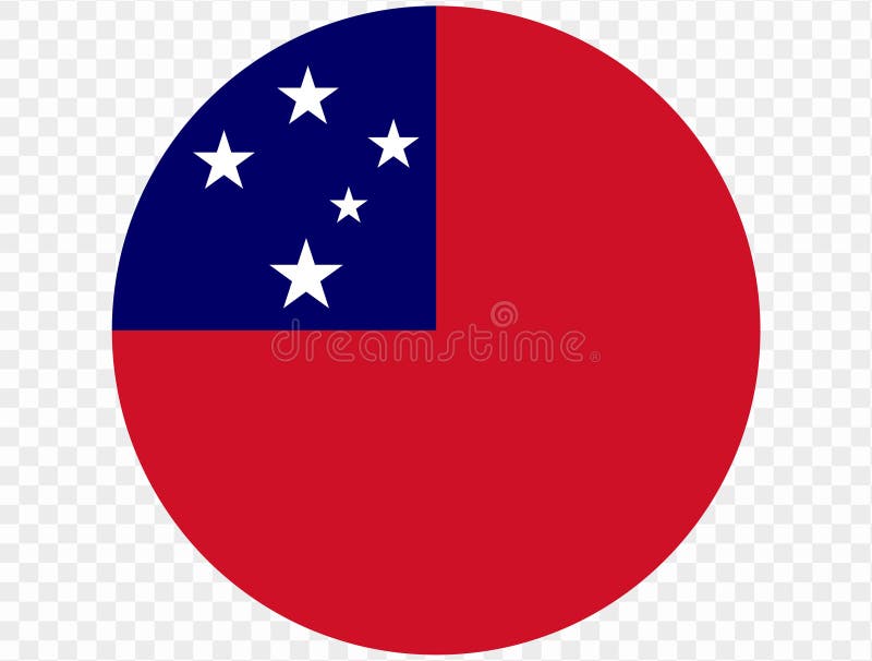 Samoa Flag Button on Png or Transparent Background. Vector Illustration ...