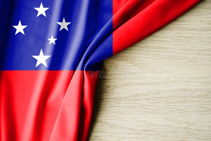 Samoa Flag. Fabric Pattern Flag of Samoa. 3d Illustration Stock ...