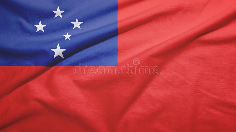 Samoa Flag with Fabric Texture Stock Photo - Image of emblem, edge ...