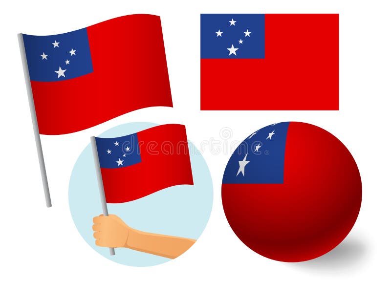 Samoa flag icon set stock illustration. Illustration of country - 155975519