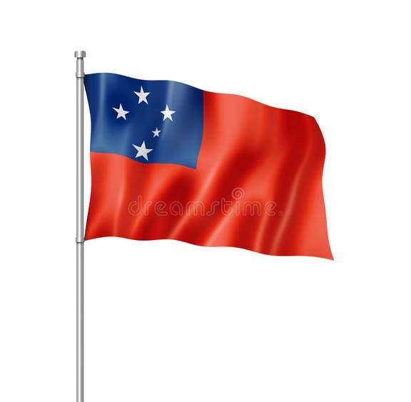 Samoa Flag Isolated on White Stock Illustration - Illustration of folds ...