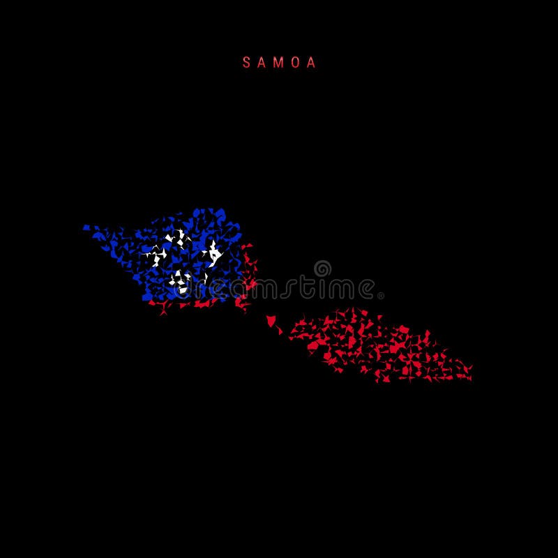 Samoa Flag Map Chaotic Particles Pattern In The Samoan Flag Colors