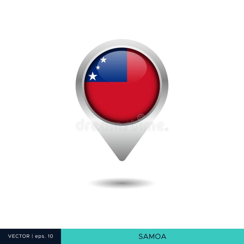 Samoa Flag Map Pin Vector Design Template. Stock Vector - Illustration ...