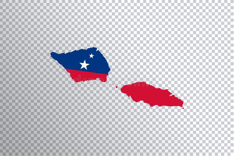 Samoa Flag on Map, Transparent Background Stock Illustration ...