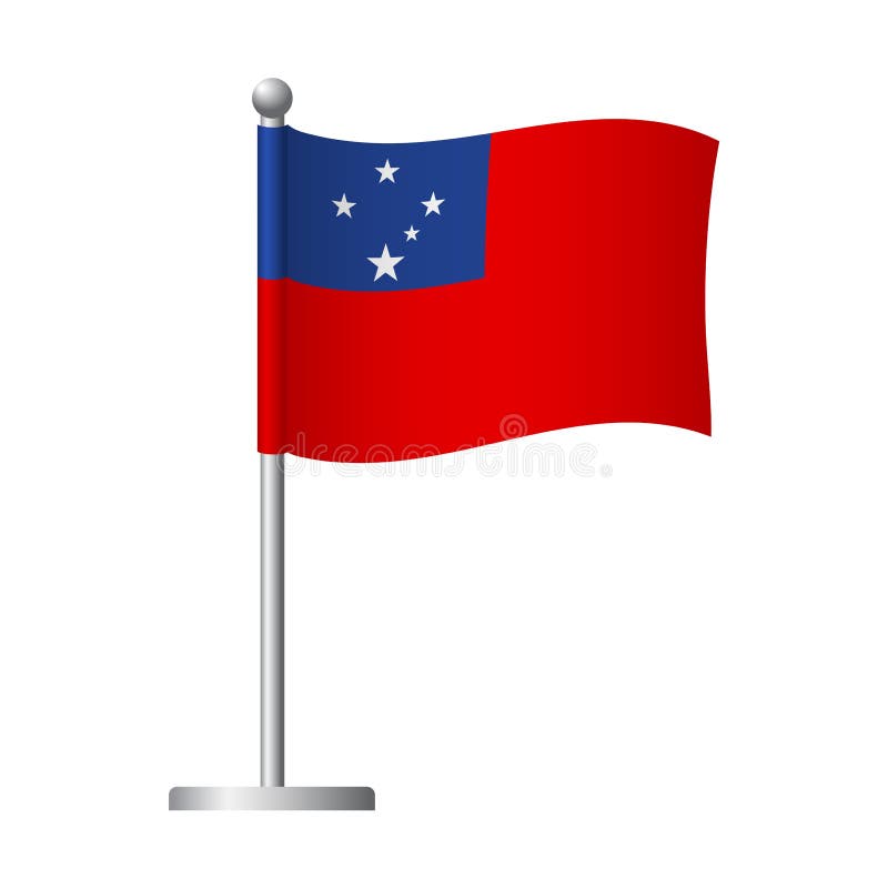 Samoa flag on pole icon stock illustration. Illustration of flag ...