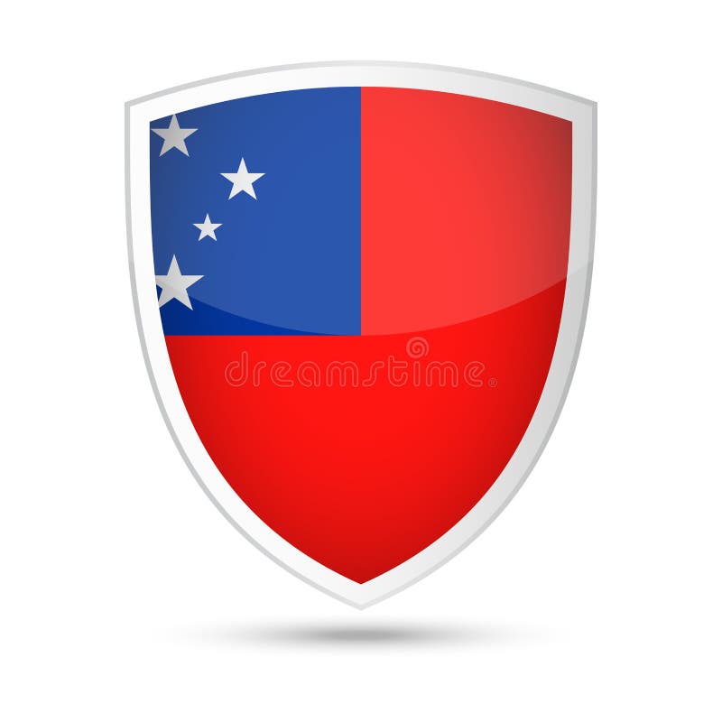 Samoa Flag Vector Shield Icon Stock Illustration - Illustration of ...