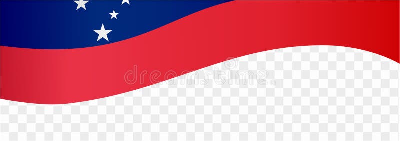 Samoa Flag Wave Isolated on Png or Transparent Background Vector ...