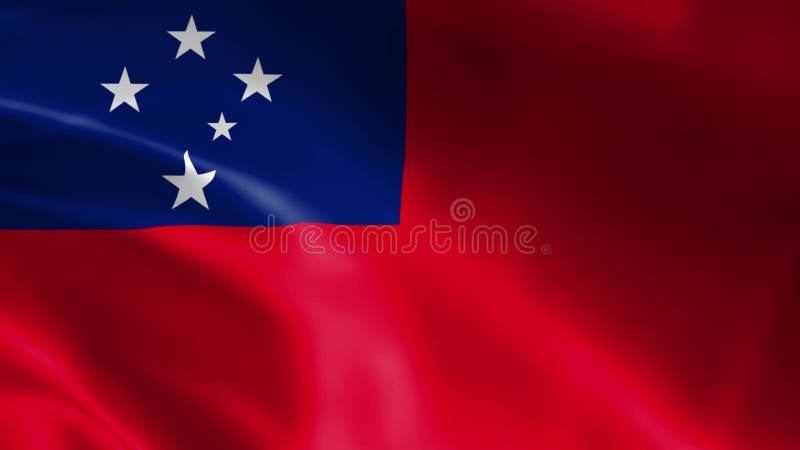 Samoa Flag in the Wind. Detailed Fabric Texture Stock Video - Video of ...
