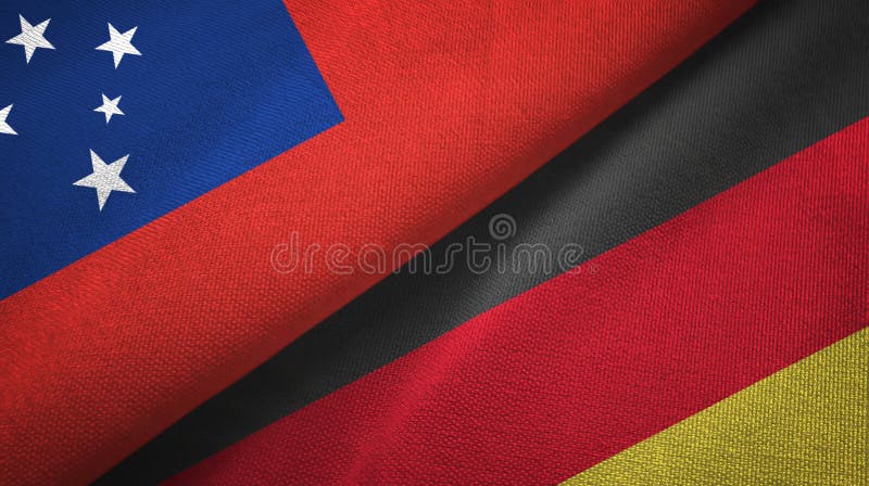 Samoa and Germany Two Flags Textile Cloth, Fabric Texture Stock ...