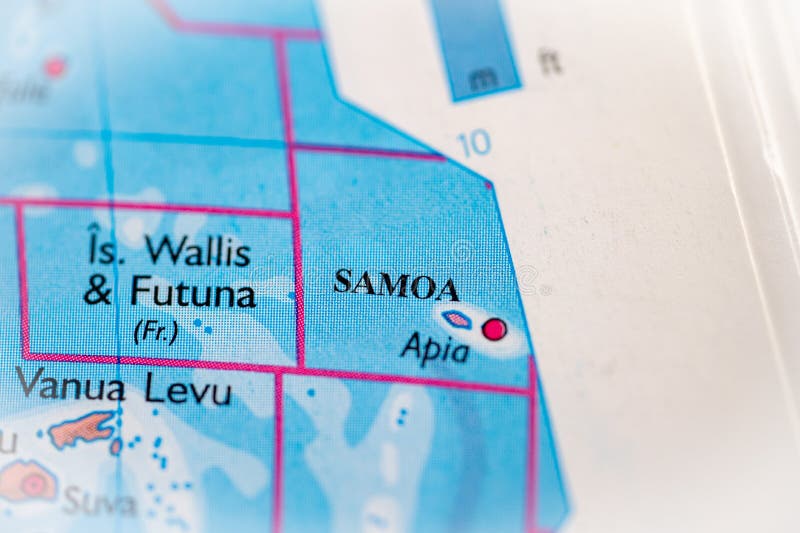Samoa Highlighted on a World Map Stock Image - Image of information ...