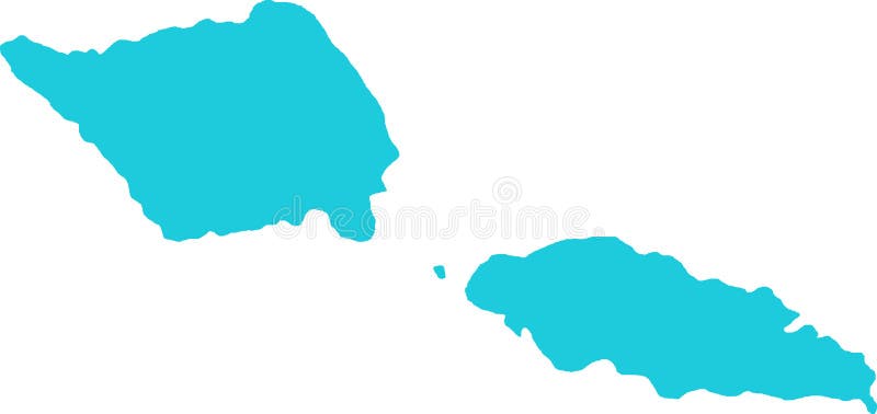 Samoa MAP in Blue, Country Border, Samoa Map, Border Line of Samoa ...