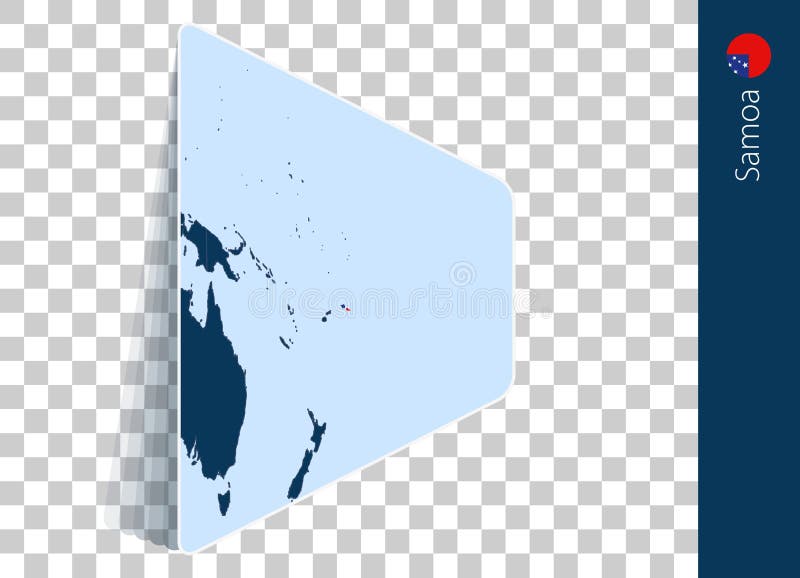 Samoa Map and Flag on Transparent Background Stock Vector ...
