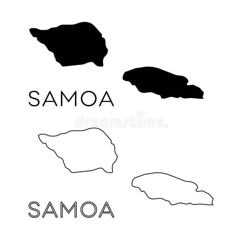 Samoa map silhouette stock vector. Illustration of national - 270680336