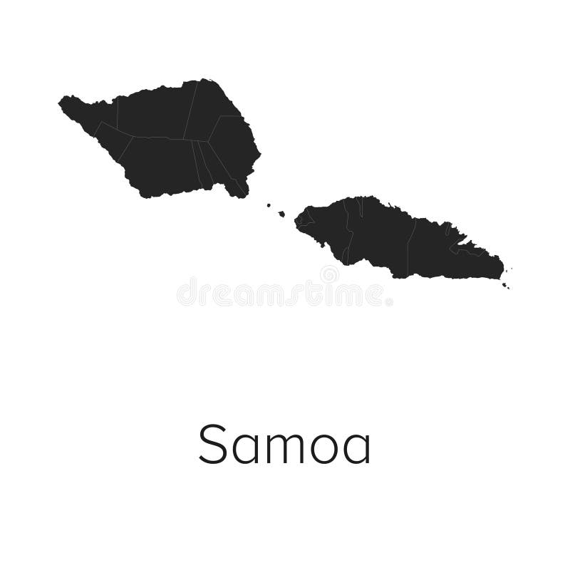 Samoa Map Vector Illustration - Silhouette, Outline, Samoa Travel and ...