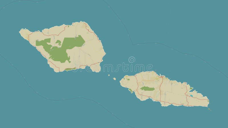 Samoa Outlined. Topo Humanitarian Stock Illustration - Illustration of ...