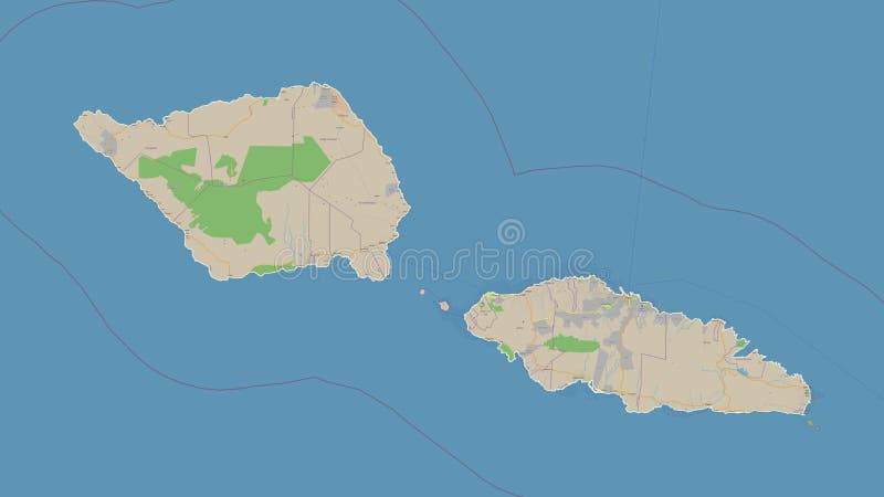 Samoa Outlined. Topo Standard Stock Illustration - Illustration of ...