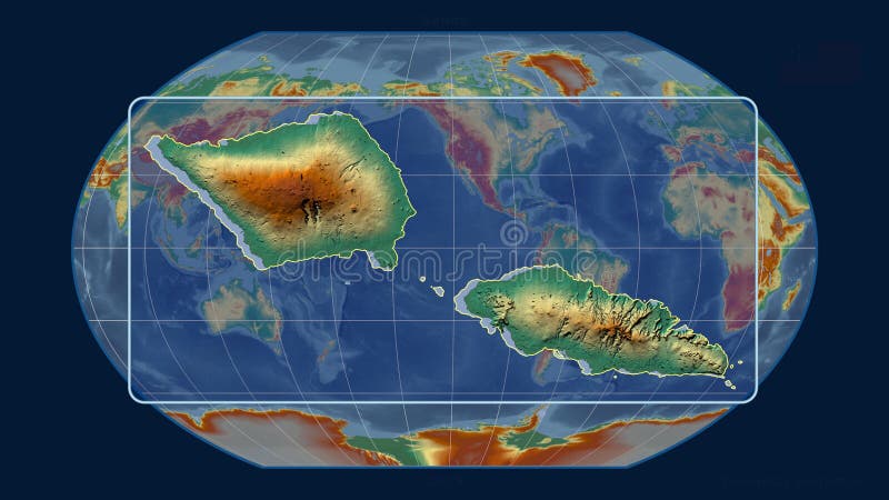 Samoa - Relief. Kavrayskiy, Centered Stock Illustration - Illustration ...