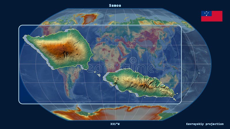 Samoa - Relief. Kavrayskiy, Left Stock Illustration - Illustration of ...