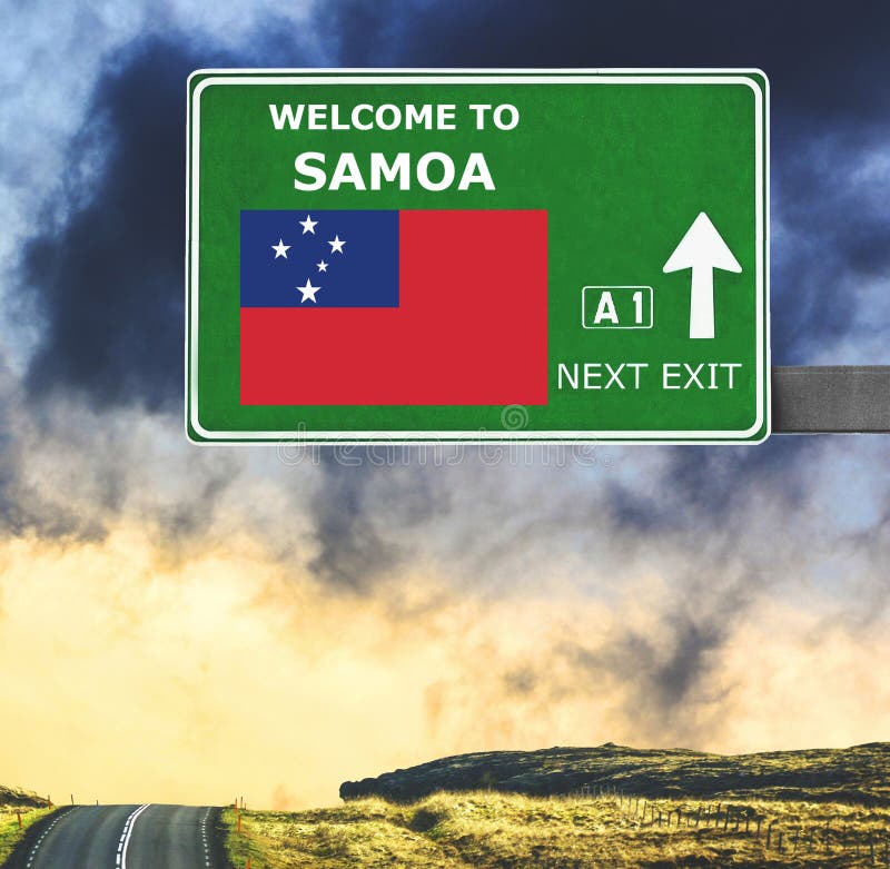 SAMOA Road Sign Isolated on White Stock Photo - Image of forward, metal ...