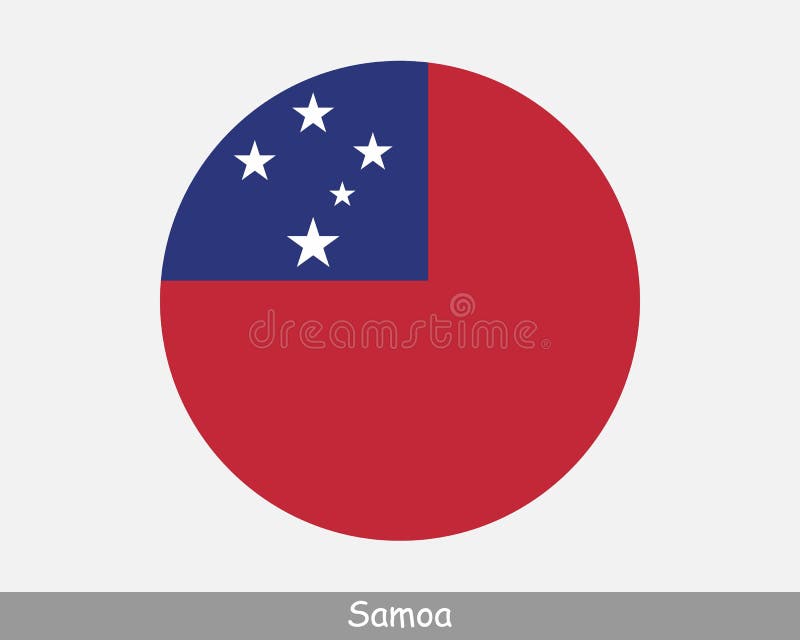 Samoa Round Circle Flag. Samoan Circular Button Banner Icon Stock ...