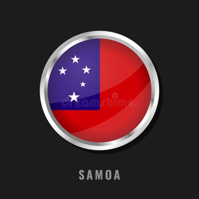 Samoa Round Framed National Flag. Circular Glossy Flag of Samoa Stock ...