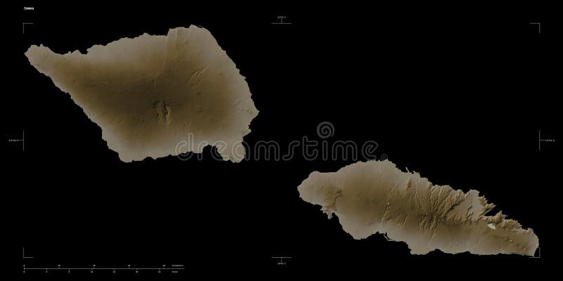 Samoa Shape on Black. Sepia Stock Illustration - Illustration of ...