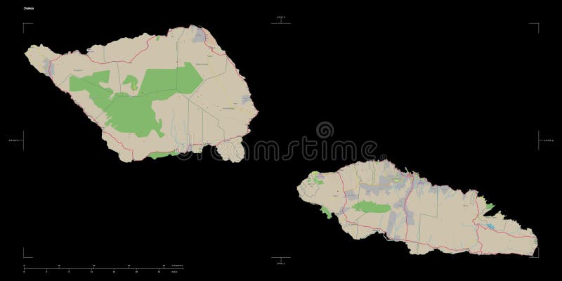 Samoa Shape on Black. Topo German Stock Illustration - Illustration of ...