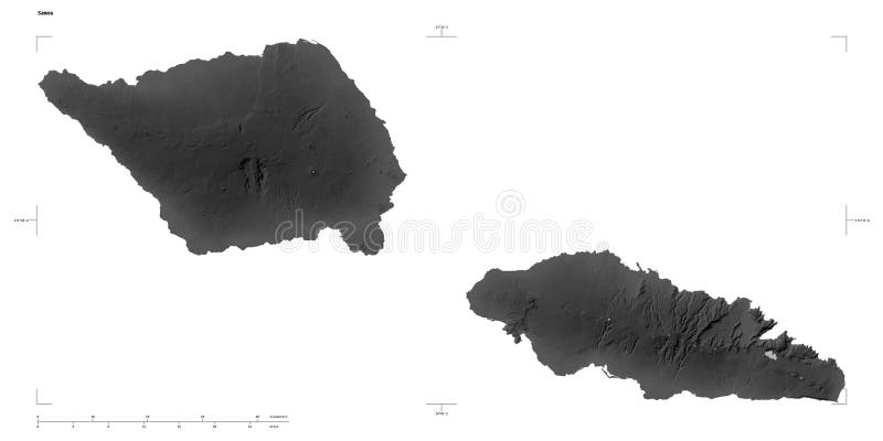 Samoa Shape on White. Grayscale Stock Illustration - Illustration of ...
