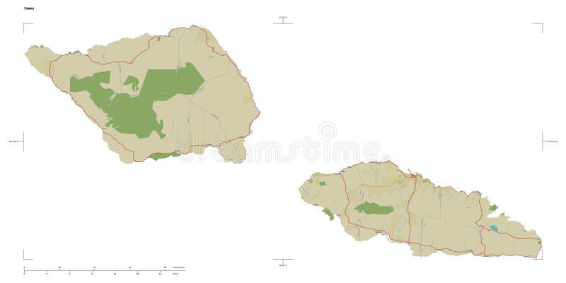Samoa Shape on White. Topo Humanitarian Stock Illustration ...