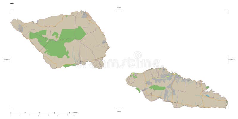 Samoa Shape on White. Topo Standard Stock Illustration - Illustration ...