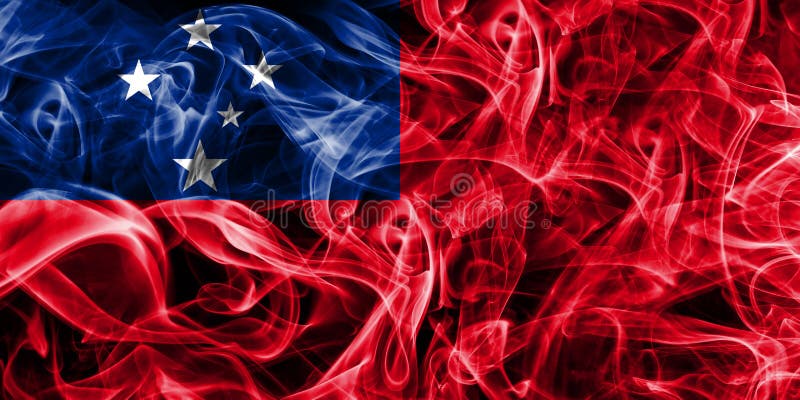 Samoa Smoke Flag on a Black Background Stock Image - Image of black ...