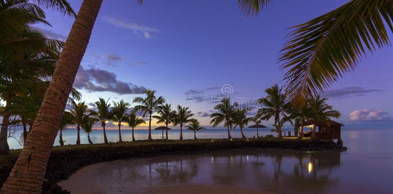 Samoa at sunset stock photo. Image of palm, blue, silhouette - 49768458