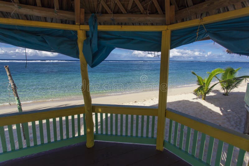 Samoan beach fales stock image. Image of camping, beach - 45444811