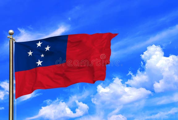 Samoa Flag - Stars of the Pacific Stock Image - Image of paradise ...