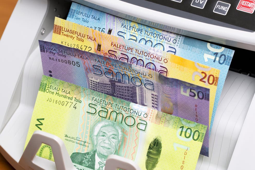 Samoan Tala in the Counting Machine Stock Photo - Image of counting ...