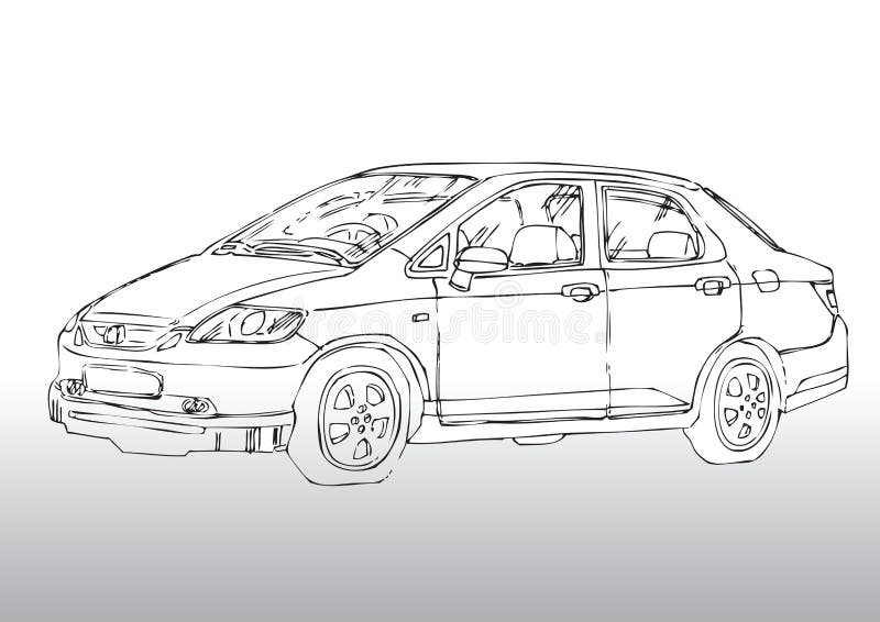 Samochodowy rysunek ilustracja wektor. Ilustracja złożonej z wytwarza ...