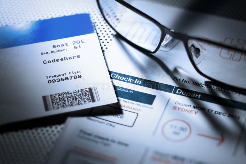 Samolotowego Bileta Abordażu Przepustka Zdjęcie Stock - Obraz złożonej ...